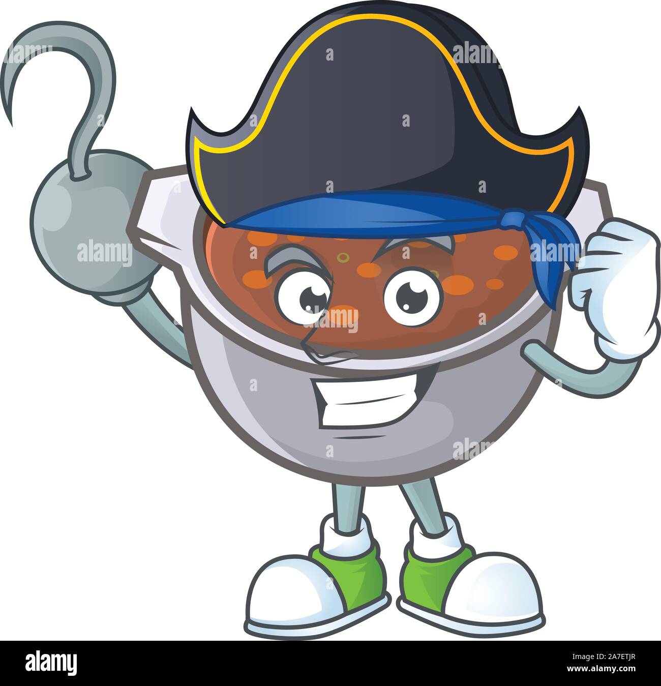 baked beans in bowl with pirate mascot Stock Vector Image & Art - Alamy