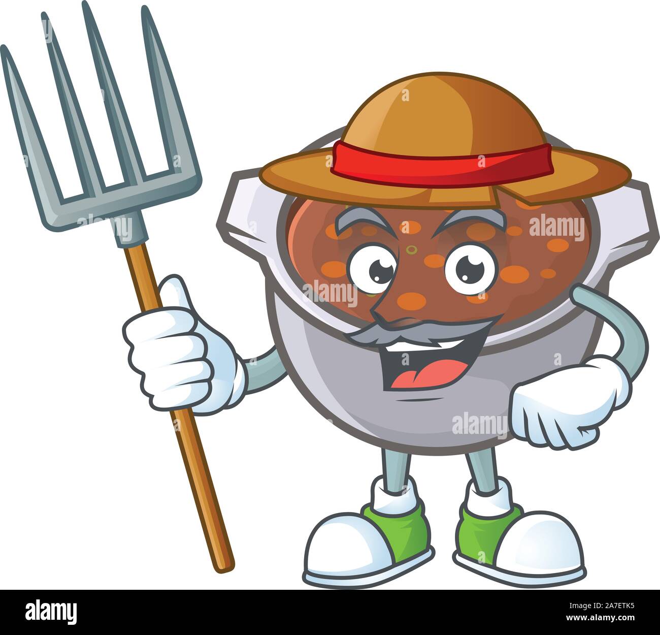 baked beans in bowl with farmer mascot Stock Vector Image & Art - Alamy