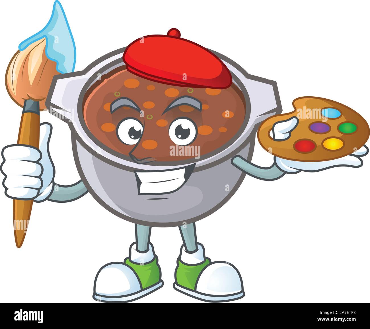 baked beans in bowl with painter mascot Stock Vector Image & Art - Alamy