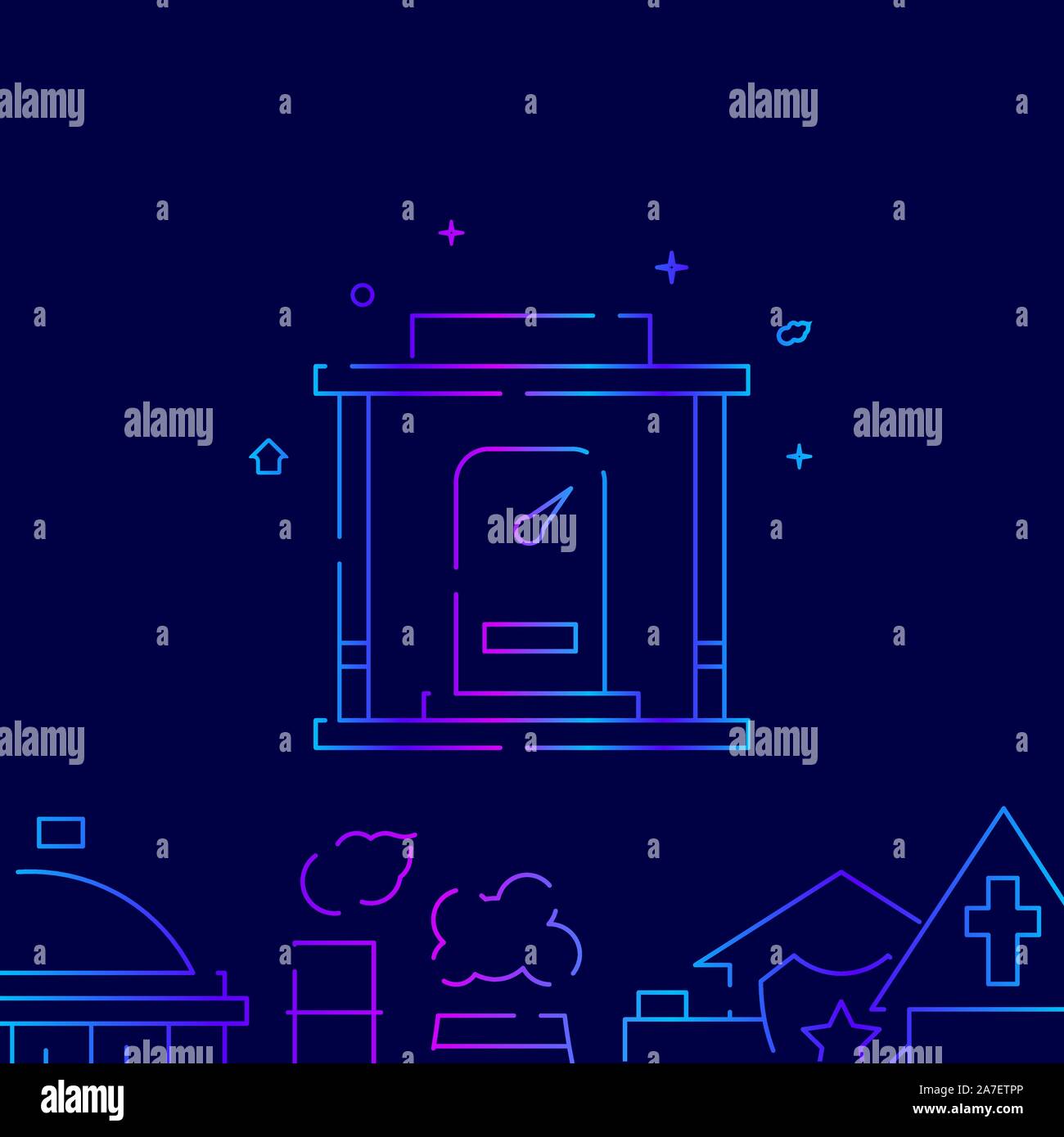 Gas station vector gradient line icon, illustration, symbol or ...