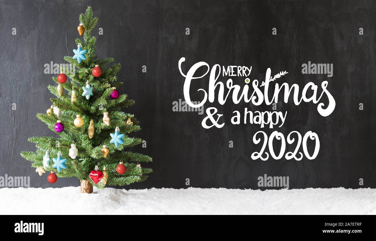 Christmas Tree, Colorful Ball, Snow, Merry Christmas And A Happy 2020 ...