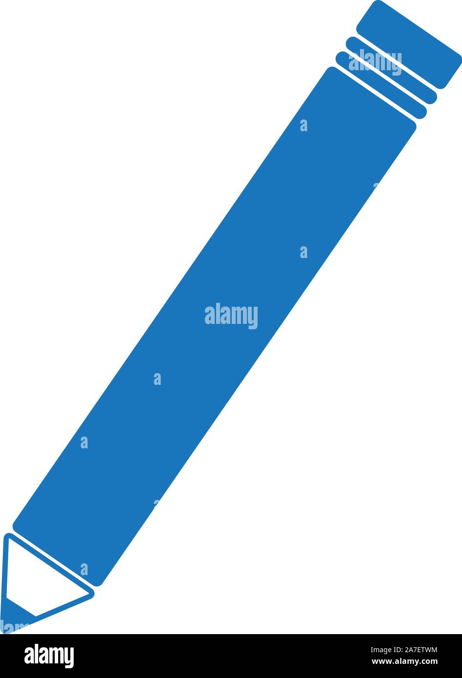 blue pencil icon on white background. flat style. blue color pencil ...