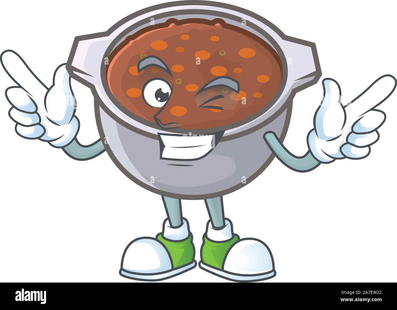 Dish Baked Beans With Cartoon Wink Mascot Stock Vector Image And Art Alamy