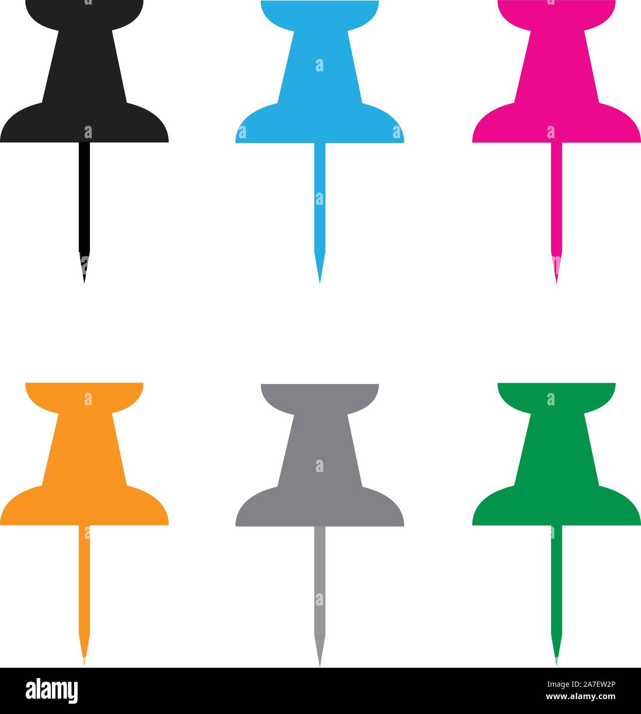 pin icon on white background. flat style. push pin icon for your web ...