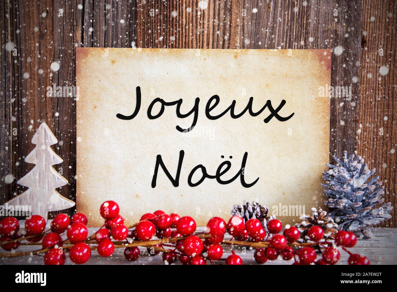 Christmas Decoration, Paper With Text Joyeux Noel Means Merry Christmas ...