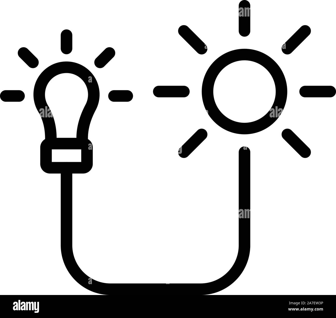 Solar energy bulb icon, outline style Stock Vector Image & Art - Alamy