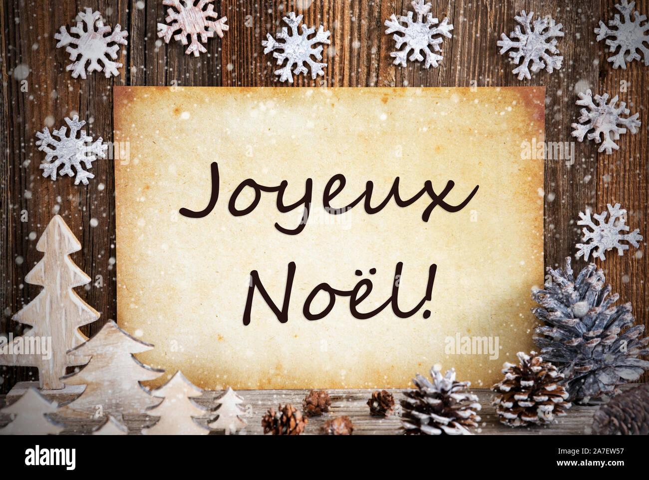 Old Paper, Christmas Decoration, Joyeux Noel Means Merry Christmas ...