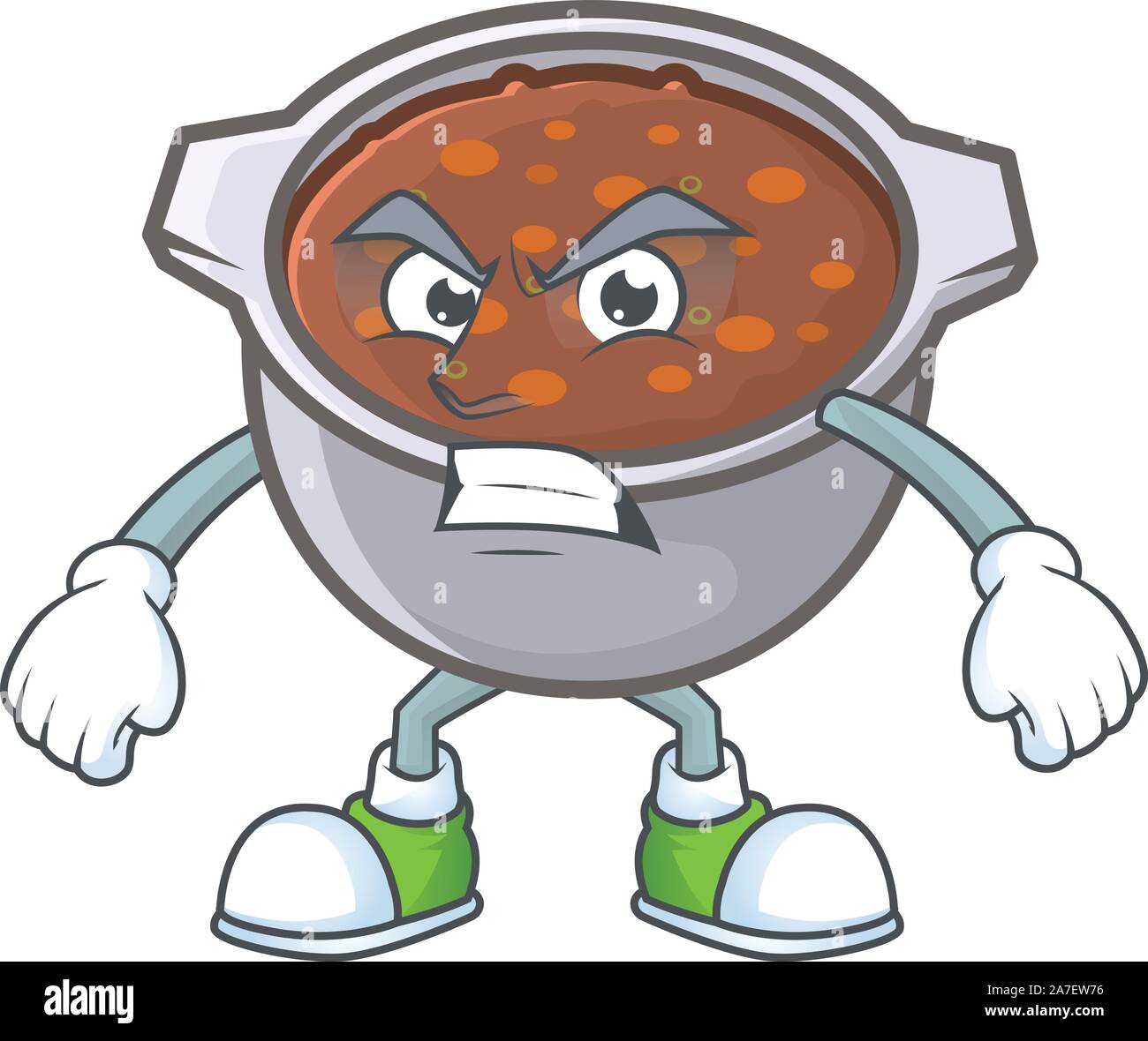 dish baked beans with cartoon annoyed mascot Stock Vector Image & Art ...