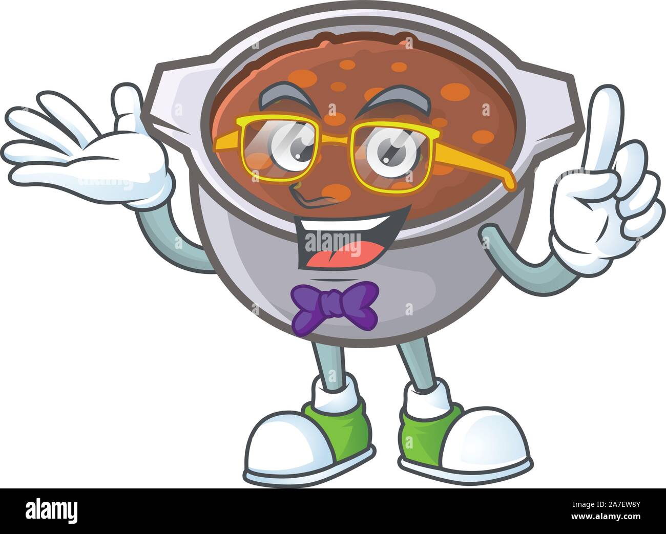 dish baked beans with cartoon geek mascot Stock Vector Image & Art - Alamy