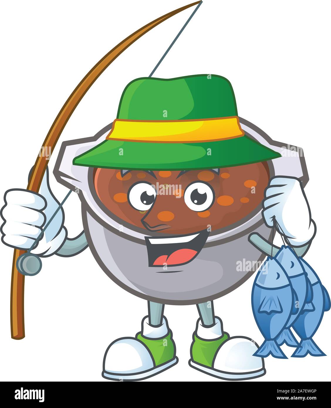 baked beans with fishing on white background Stock Vector Image & Art ...