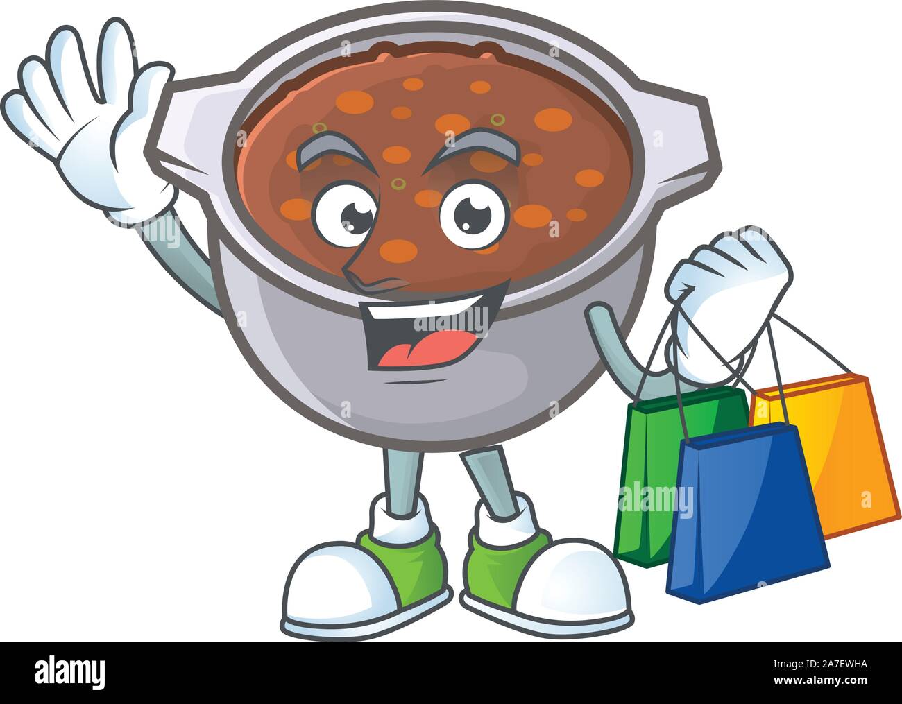 dish baked beans with cartoon shopping mascot Stock Vector Image & Art ...