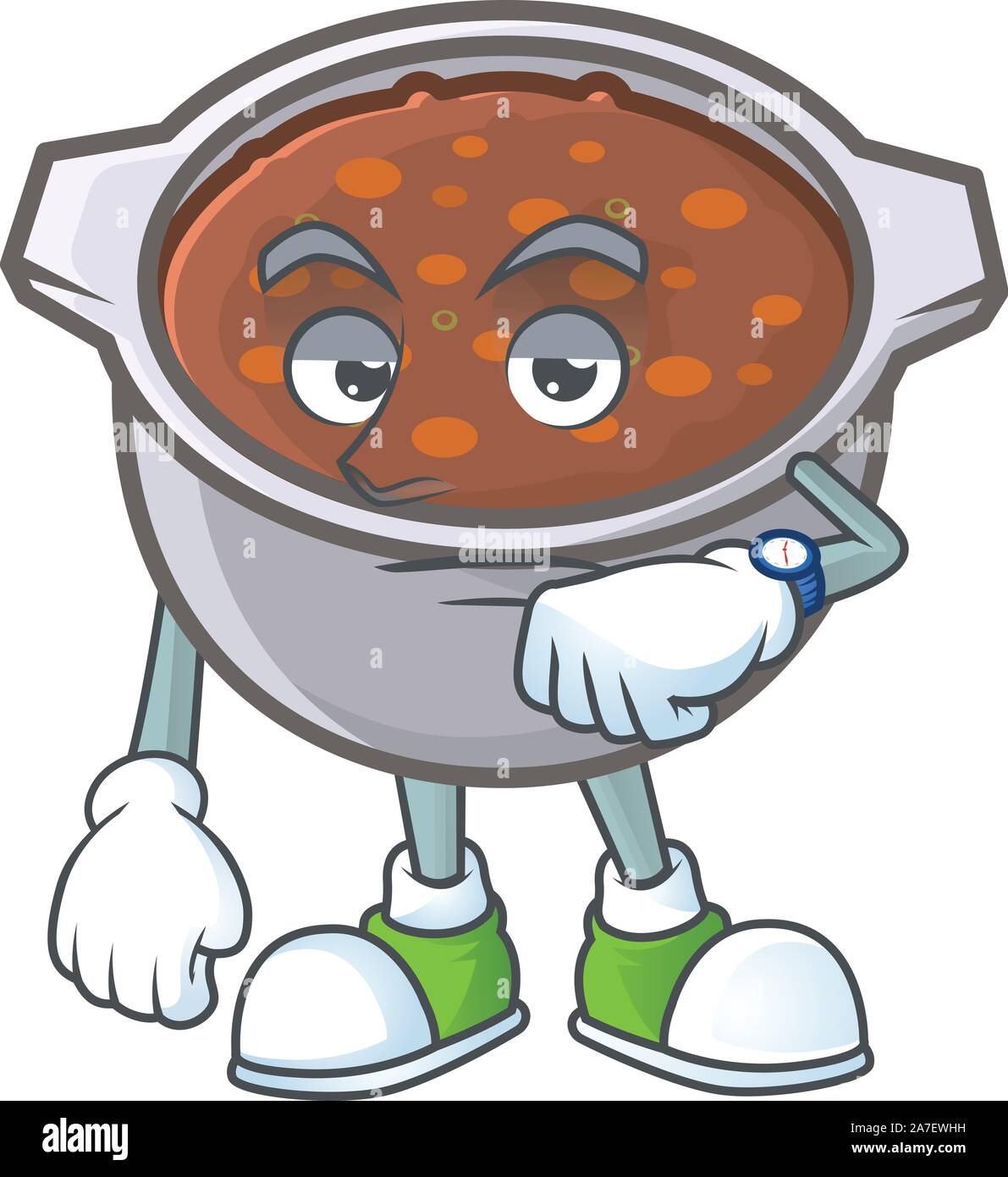 cute baked beans in character design waiting Stock Vector Image & Art ...
