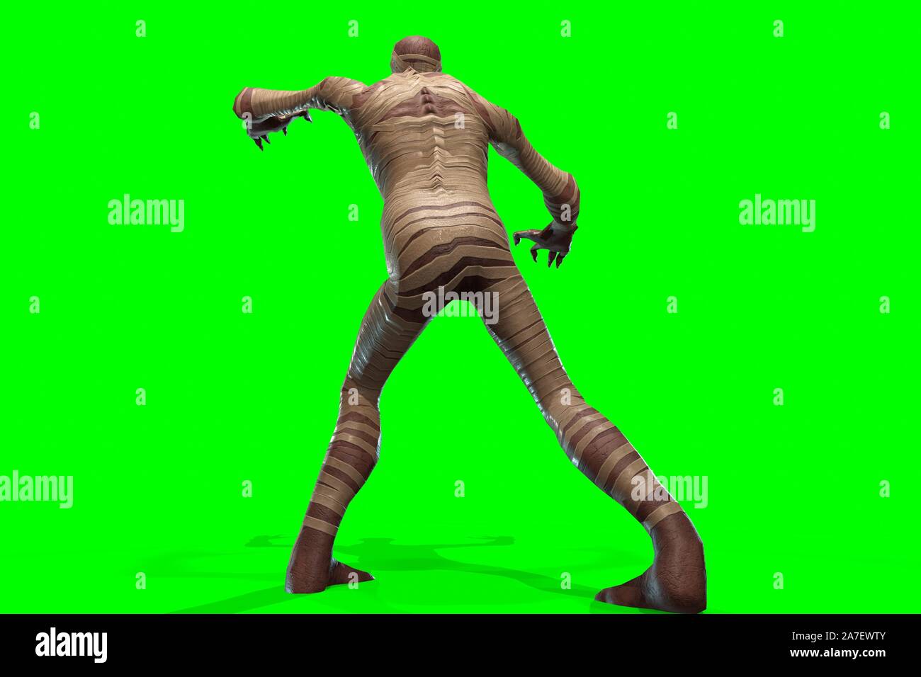 Fantasy character Mummy - 3D render, on green background Stock Photo ...