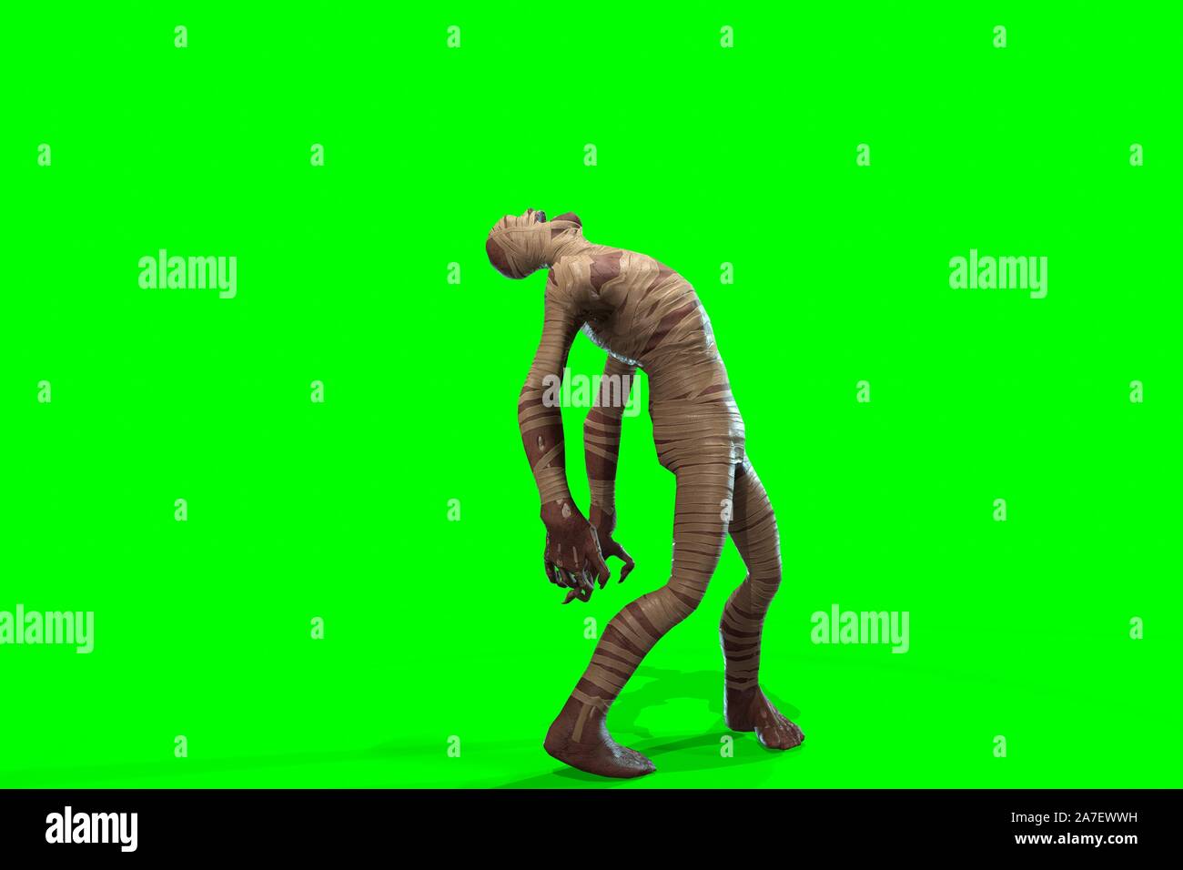 Fantasy character Mummy - 3D render, on green background Stock Photo ...