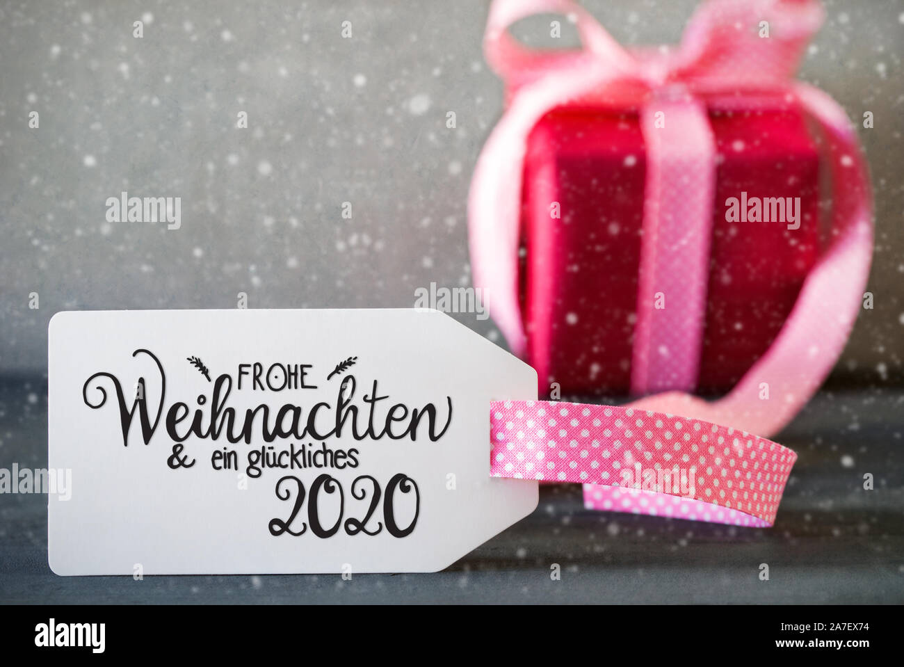 Pink Christmas Gift, Calligraphy Glueckliches 2020 Means Happy 2020 ...