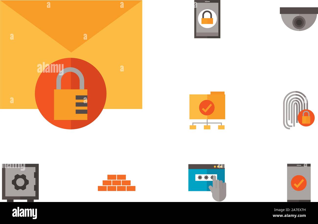 Icon set of security system vector design Stock Vector Image & Art - Alamy