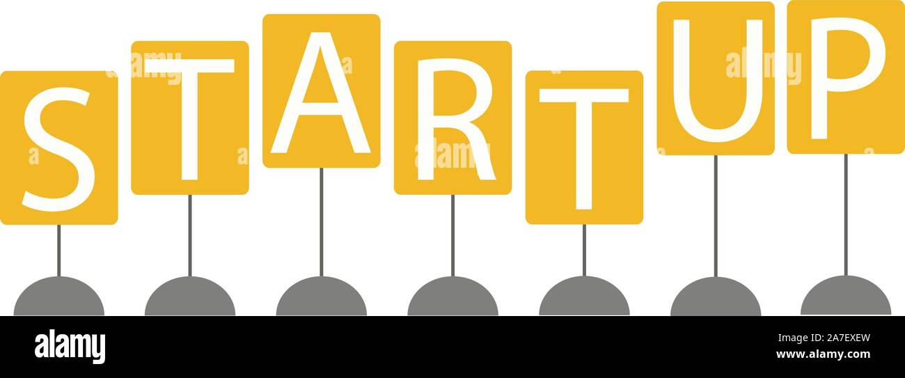 vector startup, sign startup. startup icon on white background. flat ...