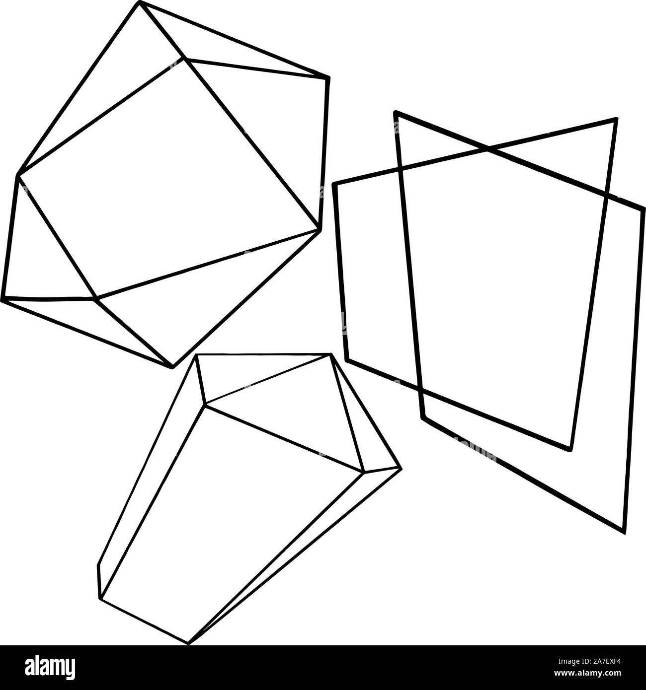 Vector geometric form. Isolated illustration element. Mosaic shape ...