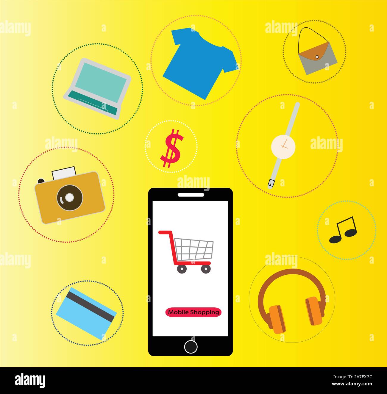 shopping online by phone icon on white background. flat style. shopping ...