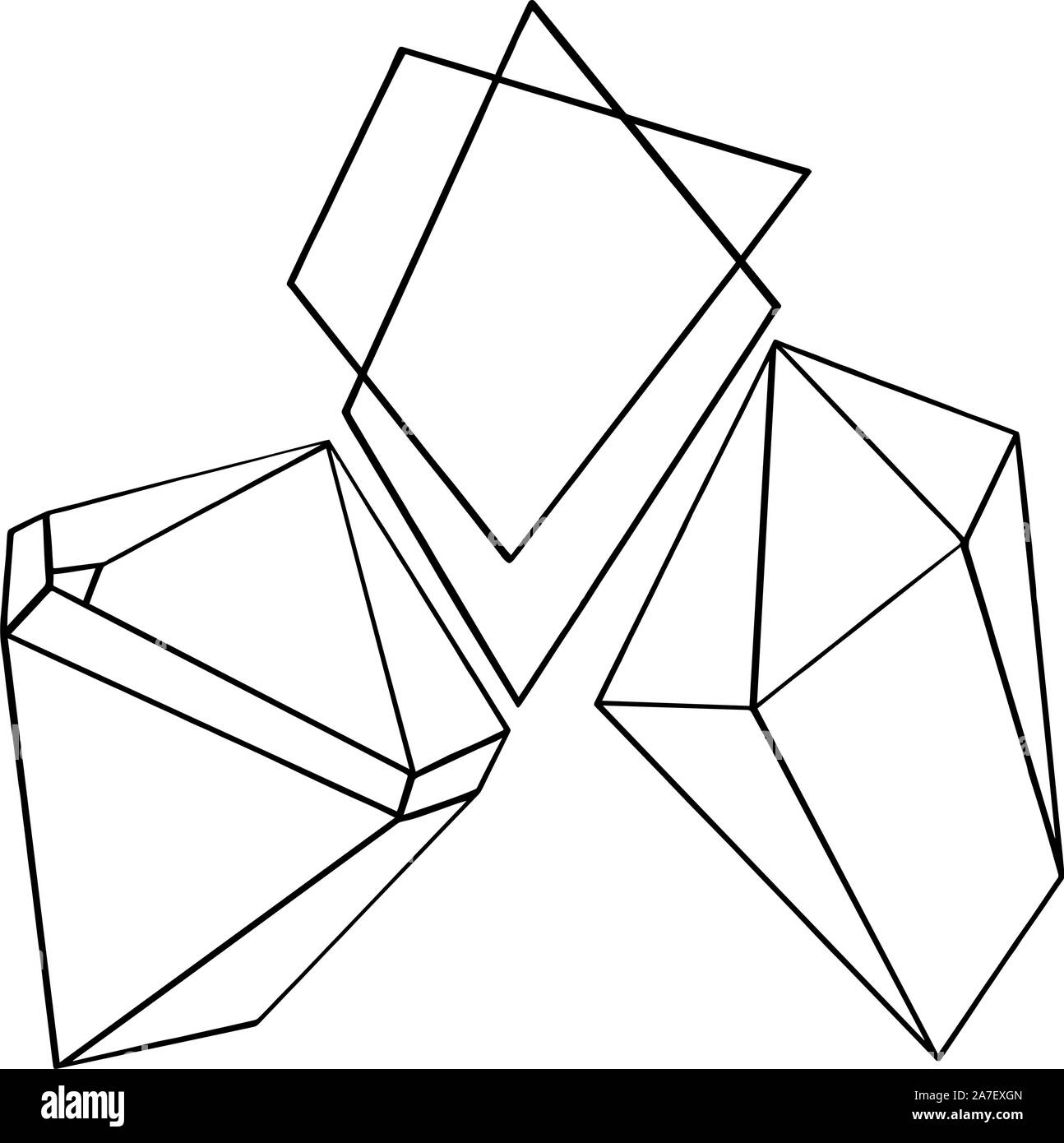 Vector geometric form. Isolated illustration element. Mosaic shape ...