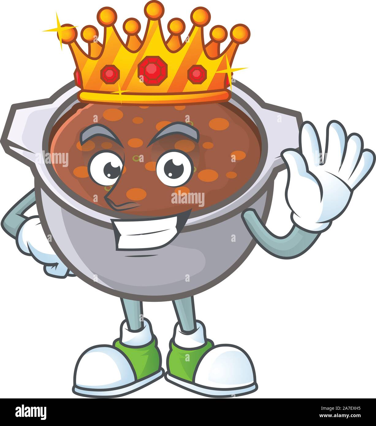 cute baked beans in character design king Stock Vector Image & Art - Alamy
