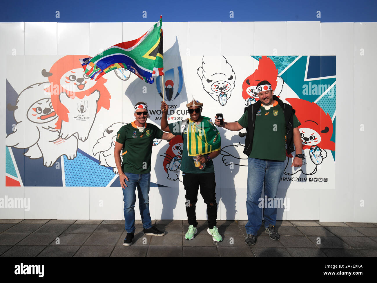 South Africa fans show their support ahead of the 2019 Rugby World Cup ...