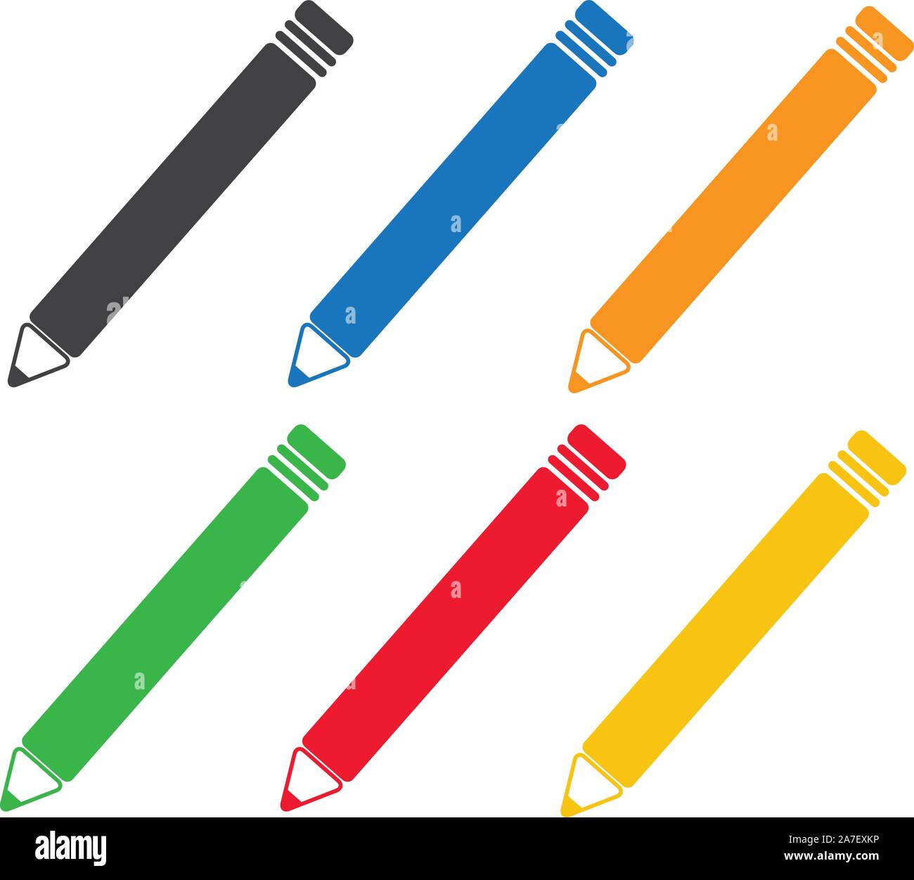 colors pencil icon on white background. flat style. colors pencil icon ...