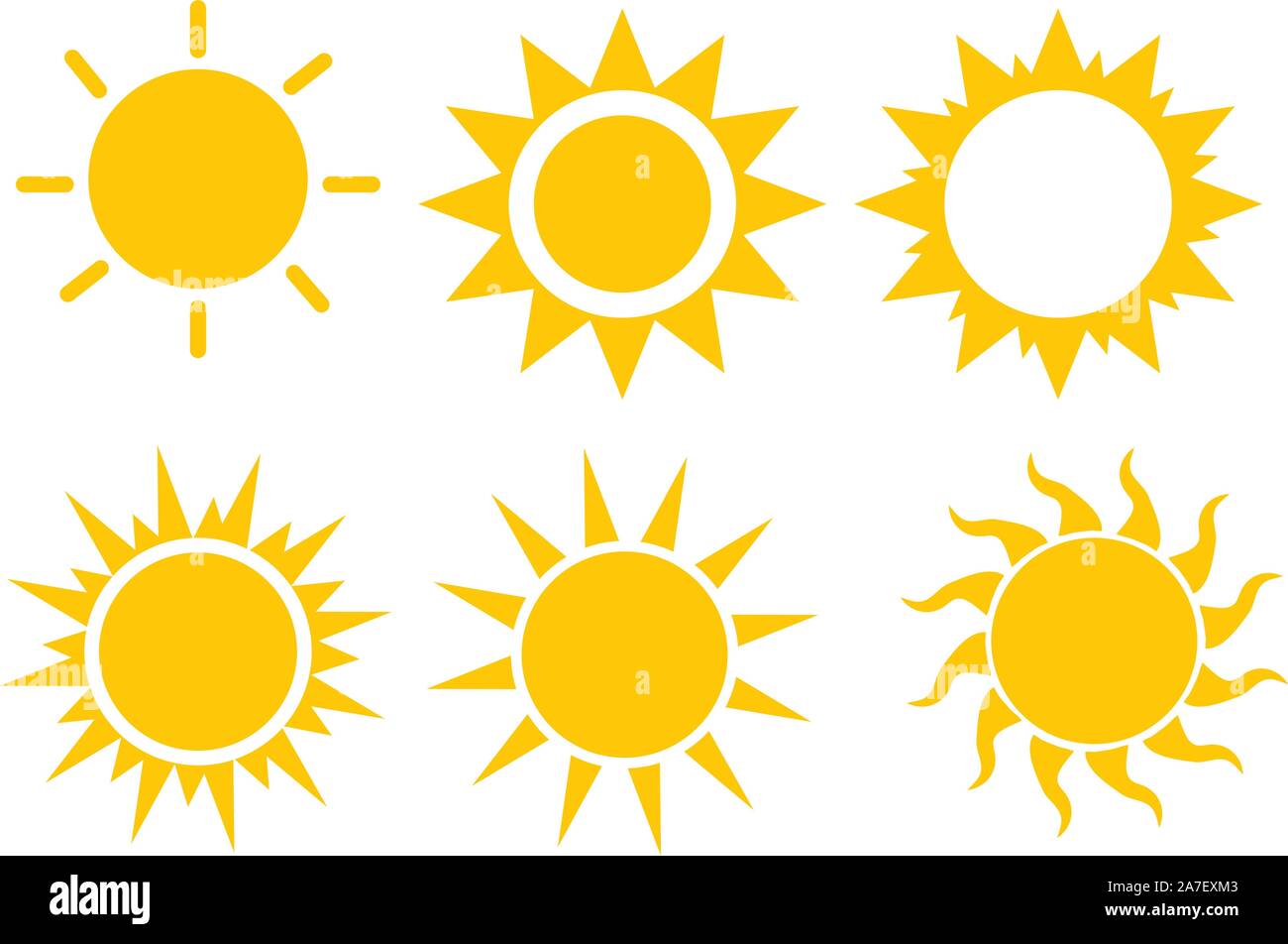 set sun icon on white background. flat style. sun icon for your web ...