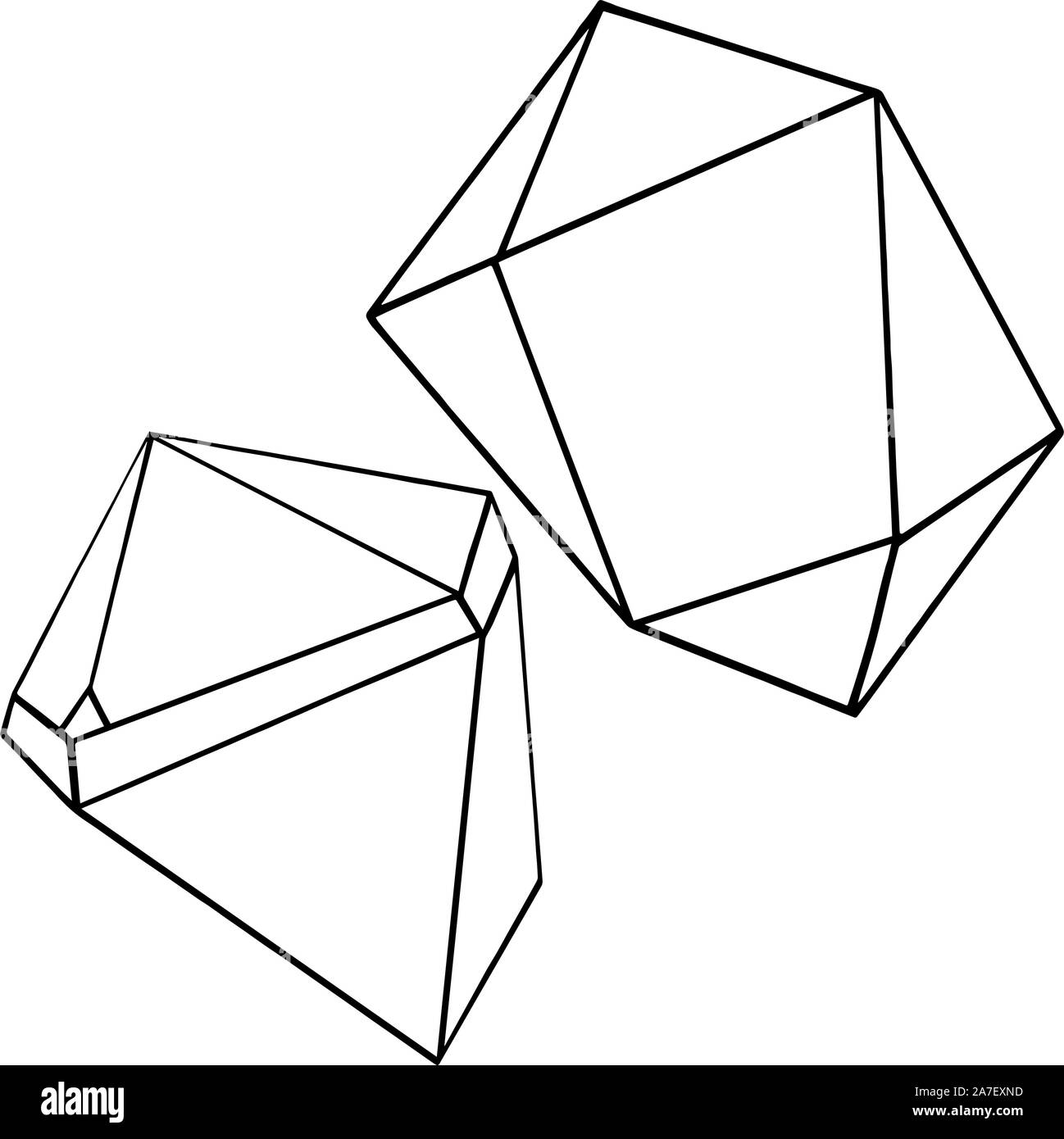 Vector geometric form. Isolated illustration element. Mosaic shape ...