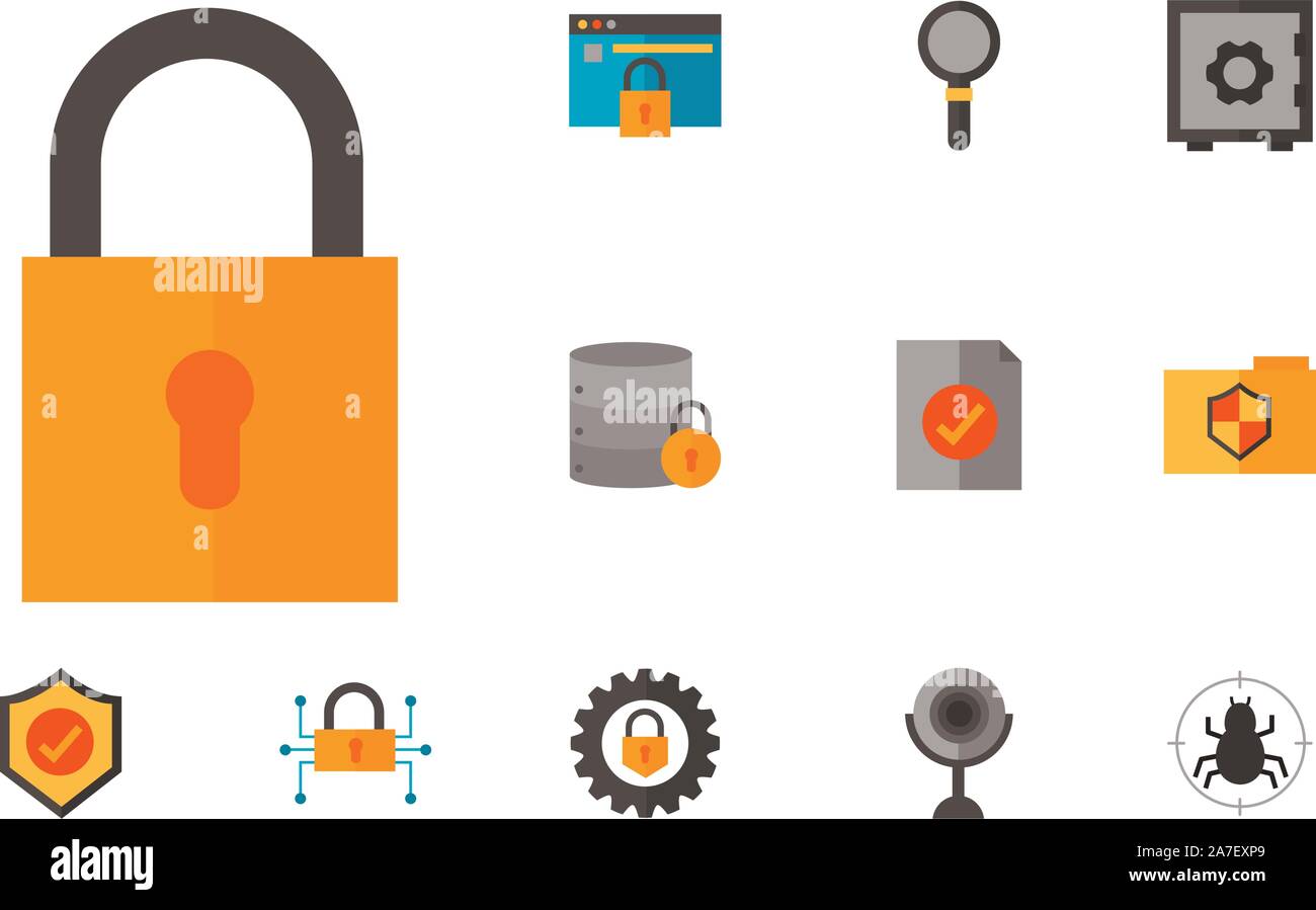 Icon set of security system vector design Stock Vector Image & Art - Alamy
