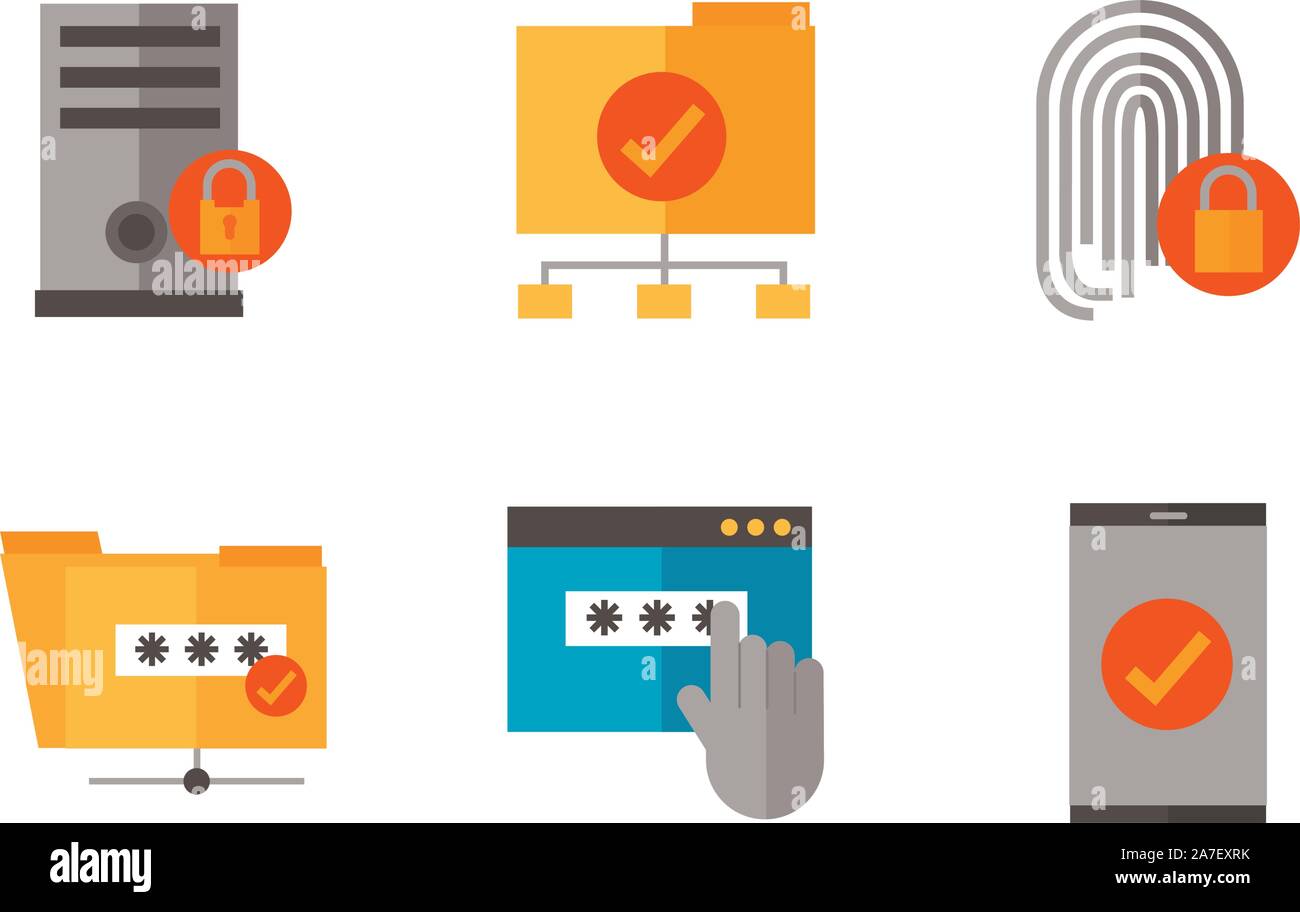 Icon set of security system vector design Stock Vector Image & Art - Alamy