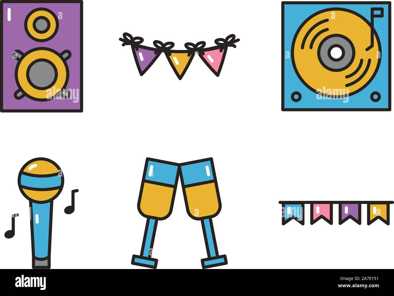 Isolated party icon set vector design Stock Vector Image & Art - Alamy