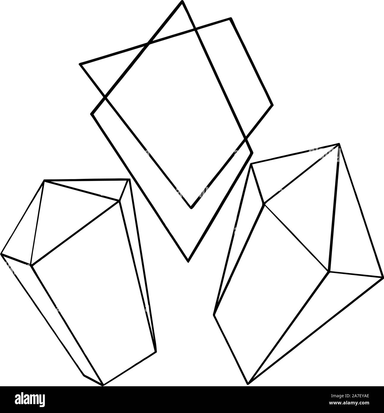 Vector geometric form. Isolated illustration element. Mosaic shape ...