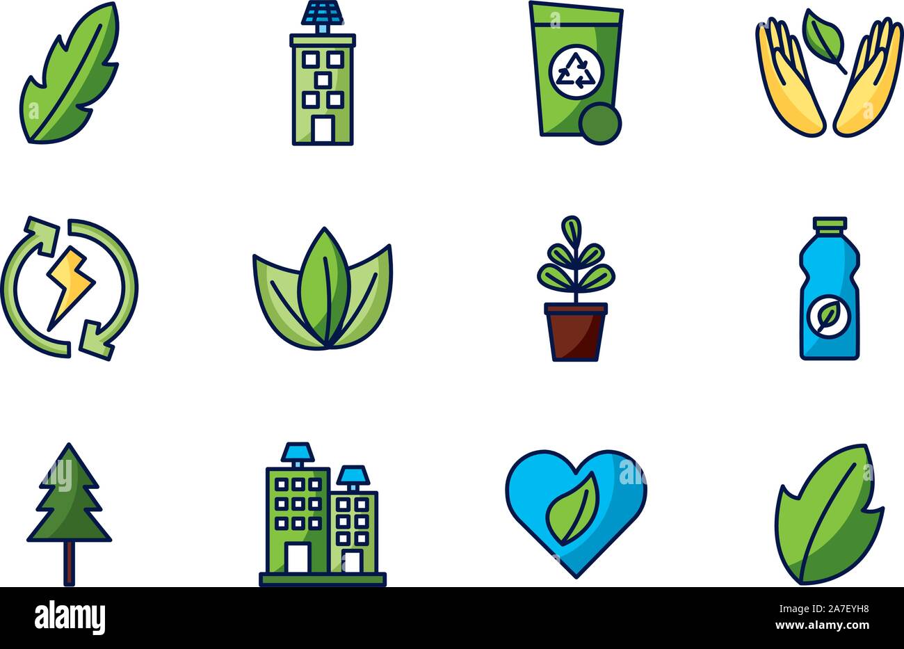 Isolated eco icon set vector design Stock Vector Image & Art - Alamy