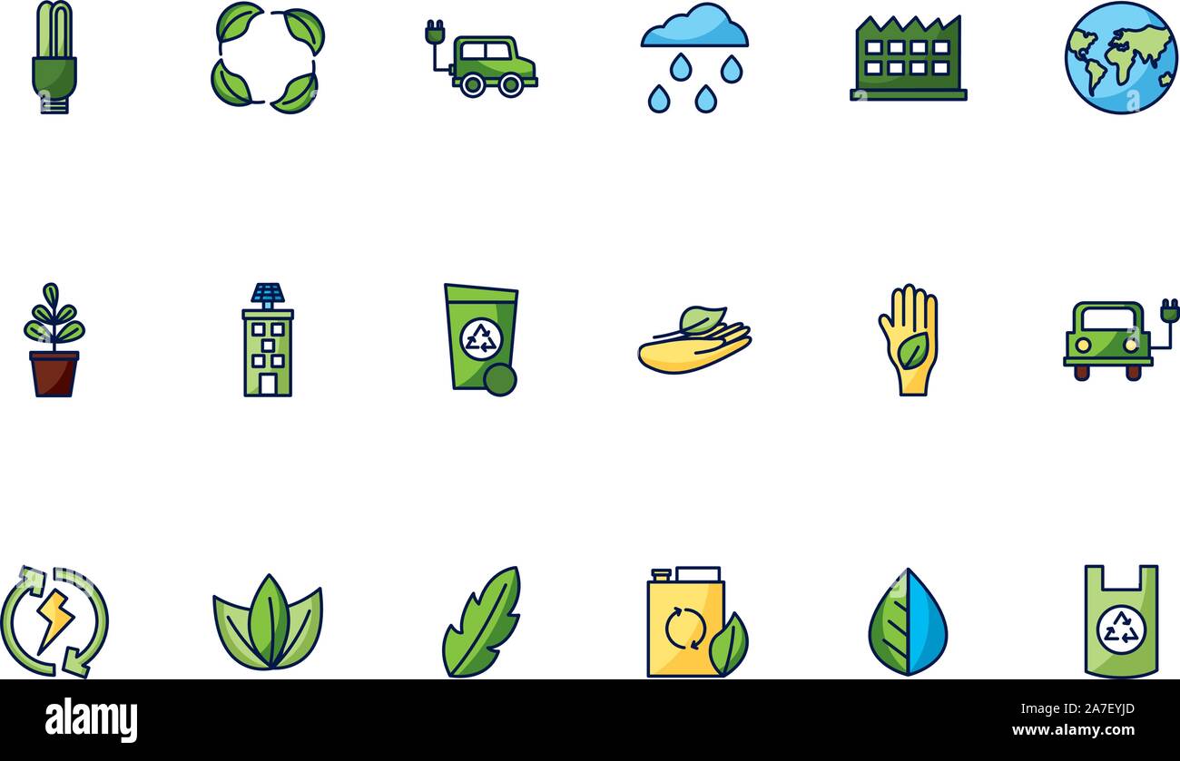 Isolated eco icon set vector design Stock Vector Image & Art - Alamy