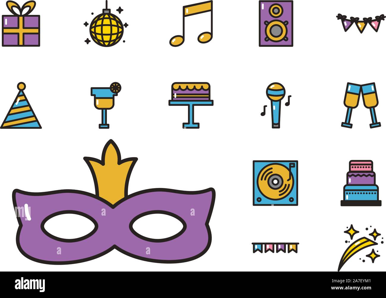 Isolated party icon set vector design Stock Vector Image & Art - Alamy