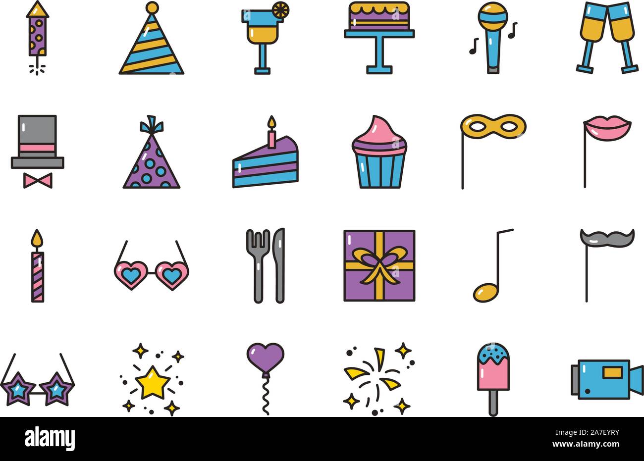 Isolated party icon set vector design Stock Vector Image & Art - Alamy