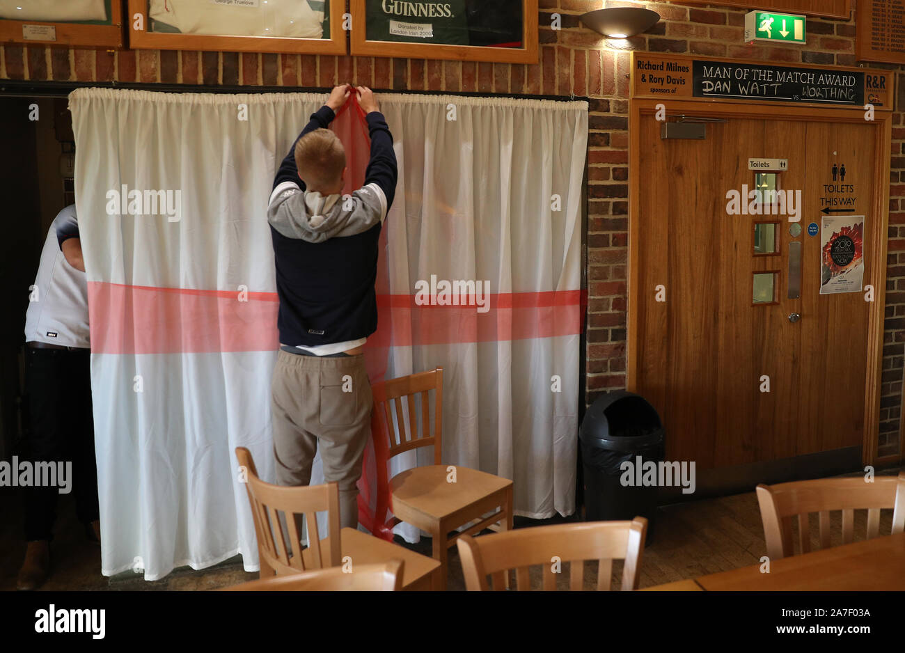 Preparations are made before fans arrive to watch the Rugby World cup ...
