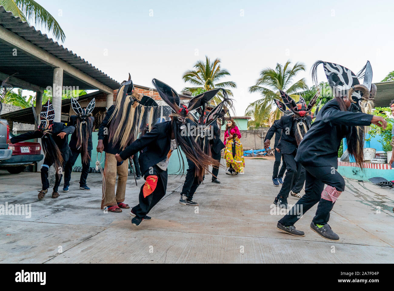 Cuajinicuilapa, Mexico. 01st Nov, 2019. Young people dance with ...