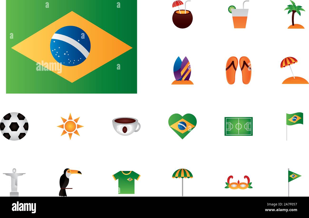 Isolated brazil icon set vector design Stock Vector Image & Art - Alamy