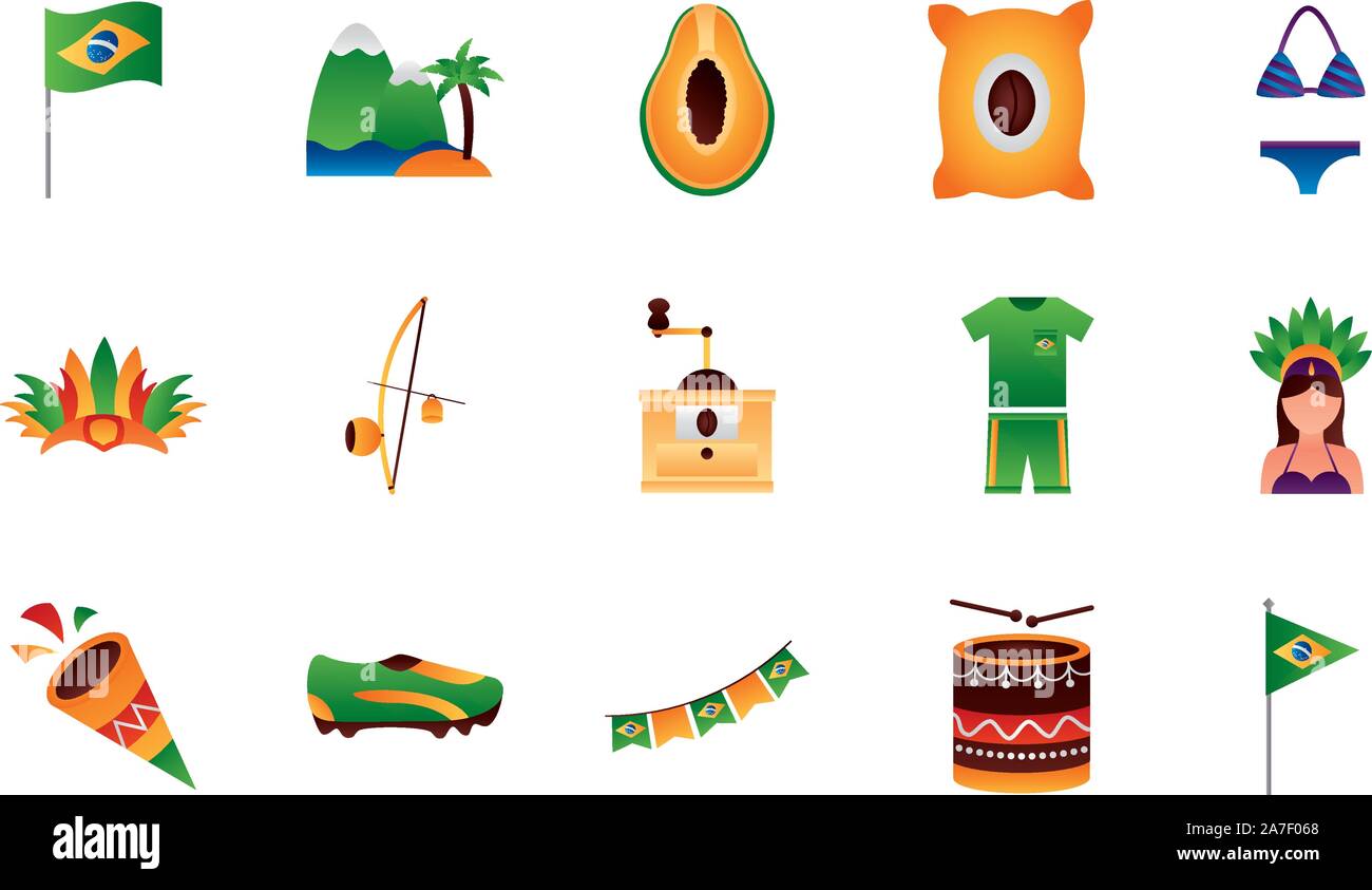 Isolated brazil icon set vector design Stock Vector Image & Art - Alamy