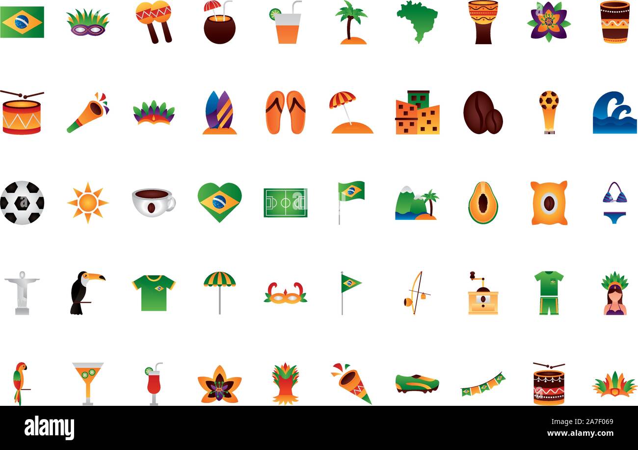Isolated brazil icon set vector design Stock Vector Image & Art - Alamy