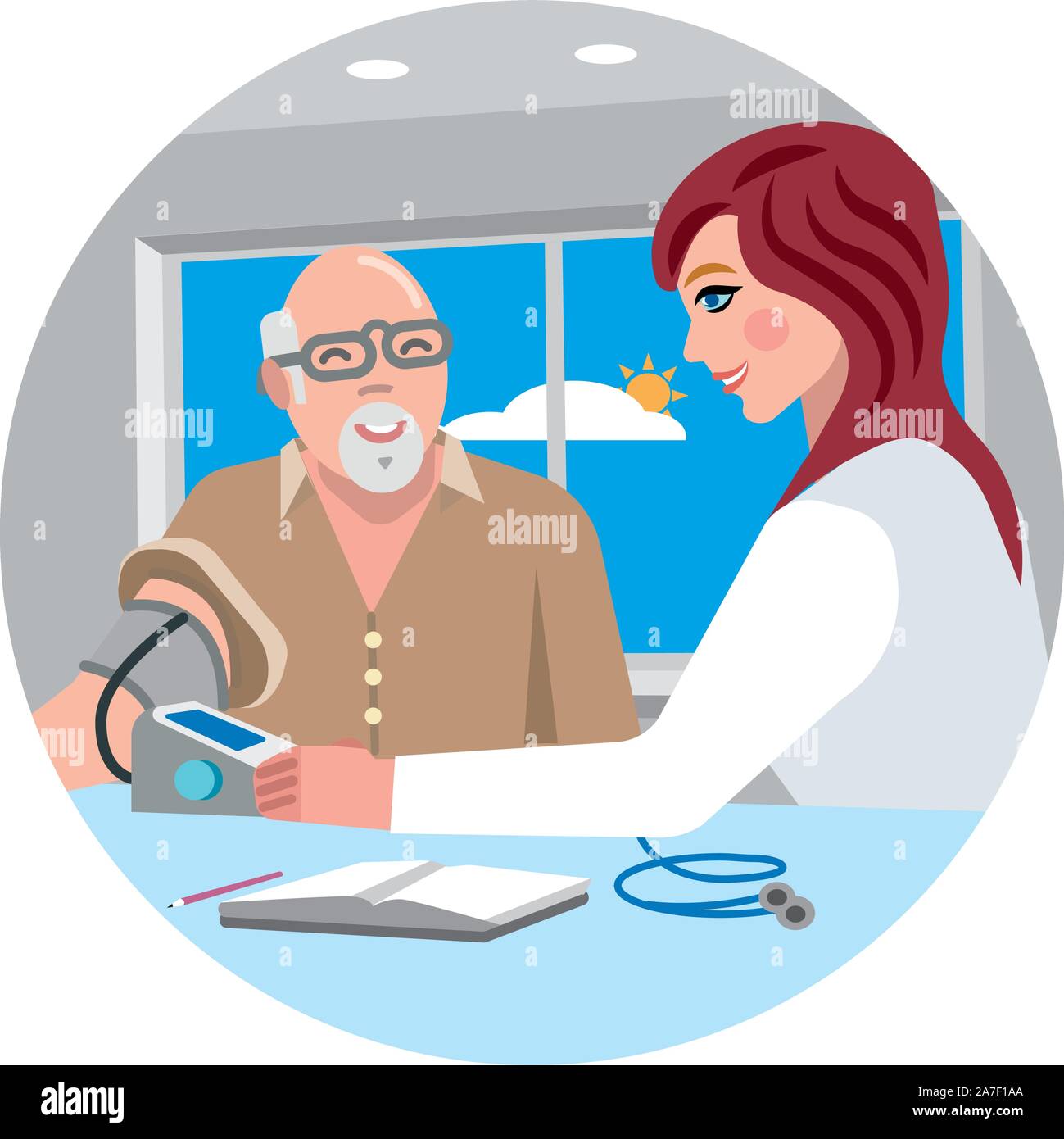 Nurse old man elderly Stock Vector Images - Alamy