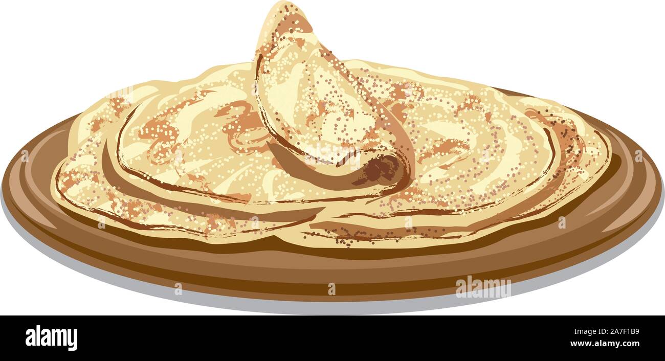 illustration of traditional freshly baked pita bread Stock Vector Image ...