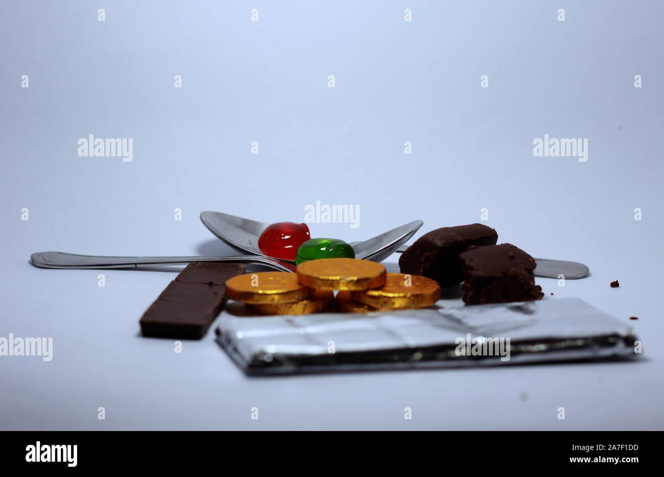 Different types of chocolate in different colors and Jelly chocolate ...