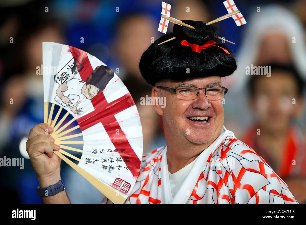 England fans shows their support in the stands ahead of the 2019 Rugby ...