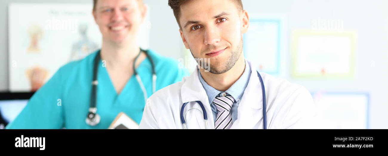 Doctor posing in hospital Stock Photo - Alamy