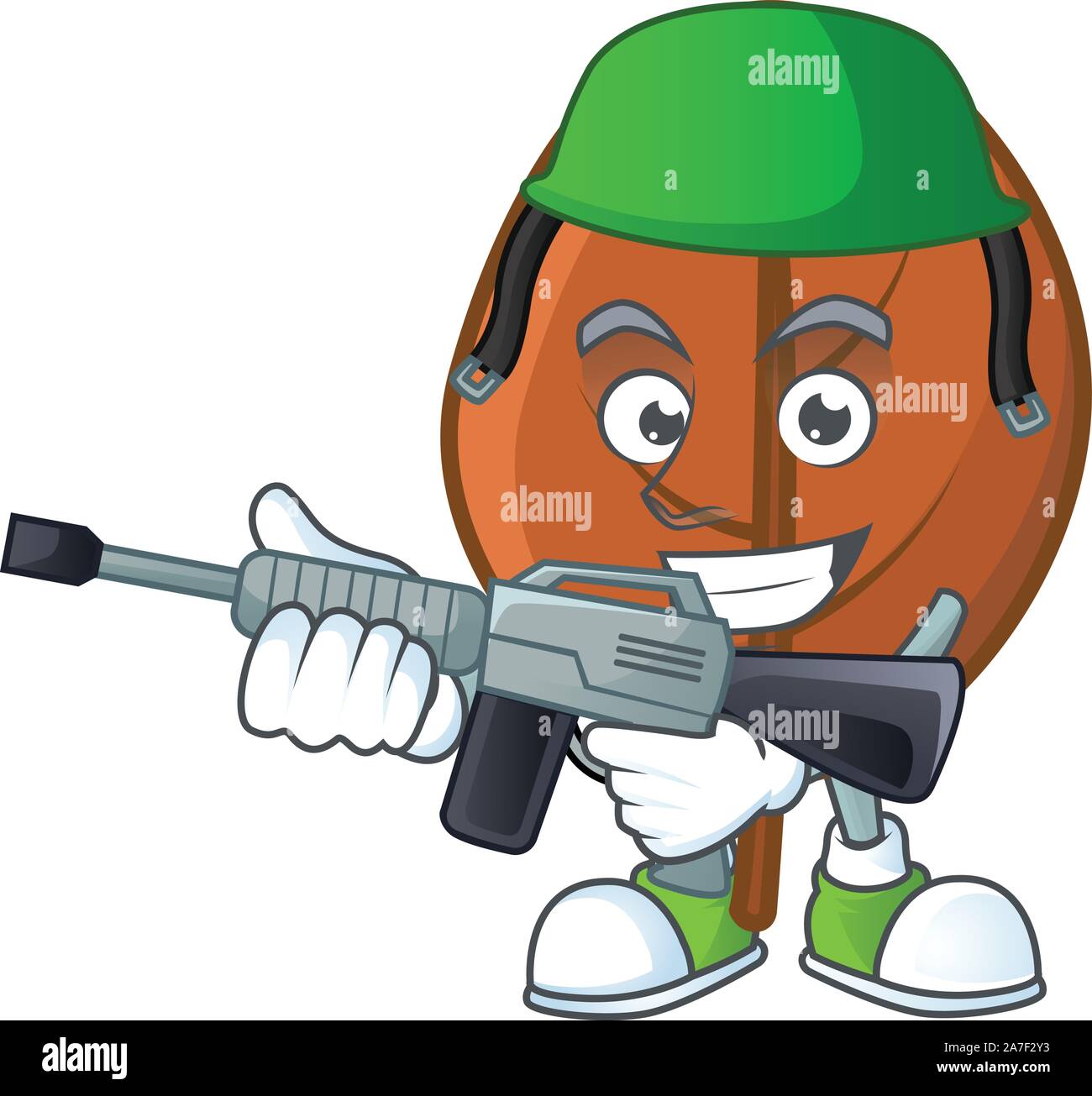brown autumn leaves isolated with army mascot Stock Vector Image & Art ...