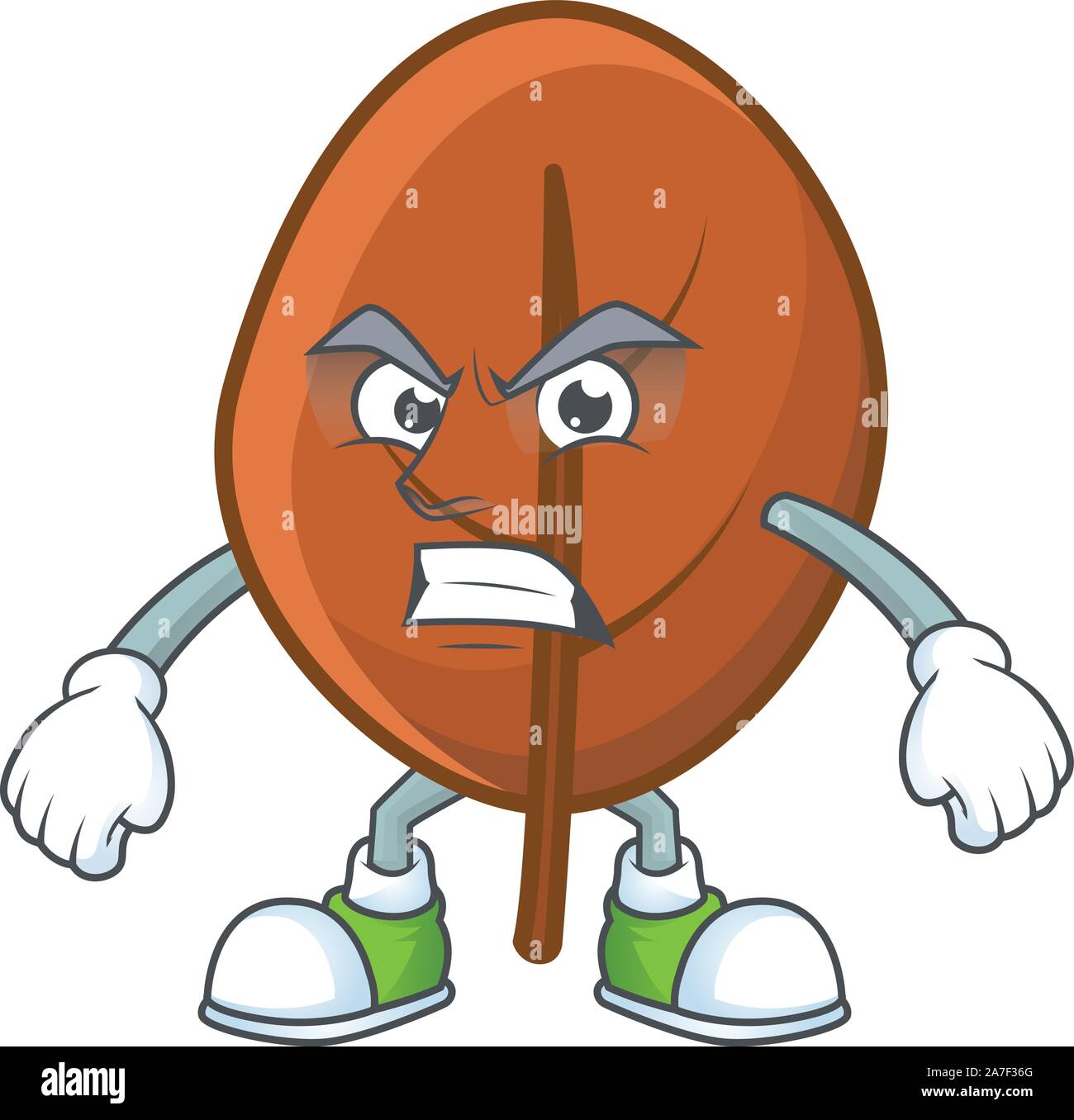 one brown autumn leaves in annoyed character Stock Vector Image & Art ...