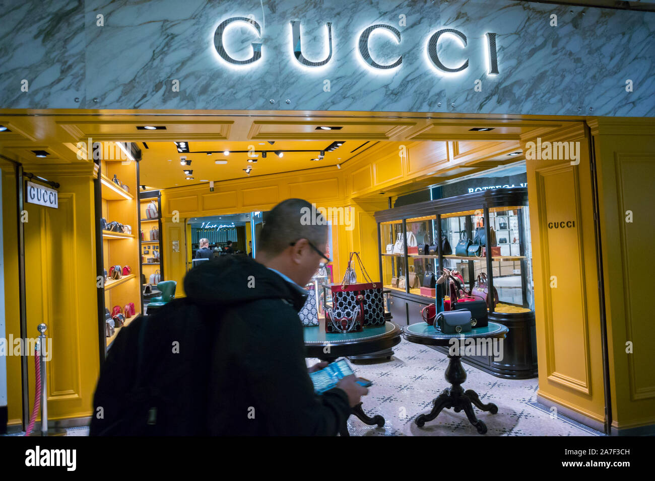 Paris, France, Roissy Airport, Gucci Rich Luxury Fashion Store Front ...